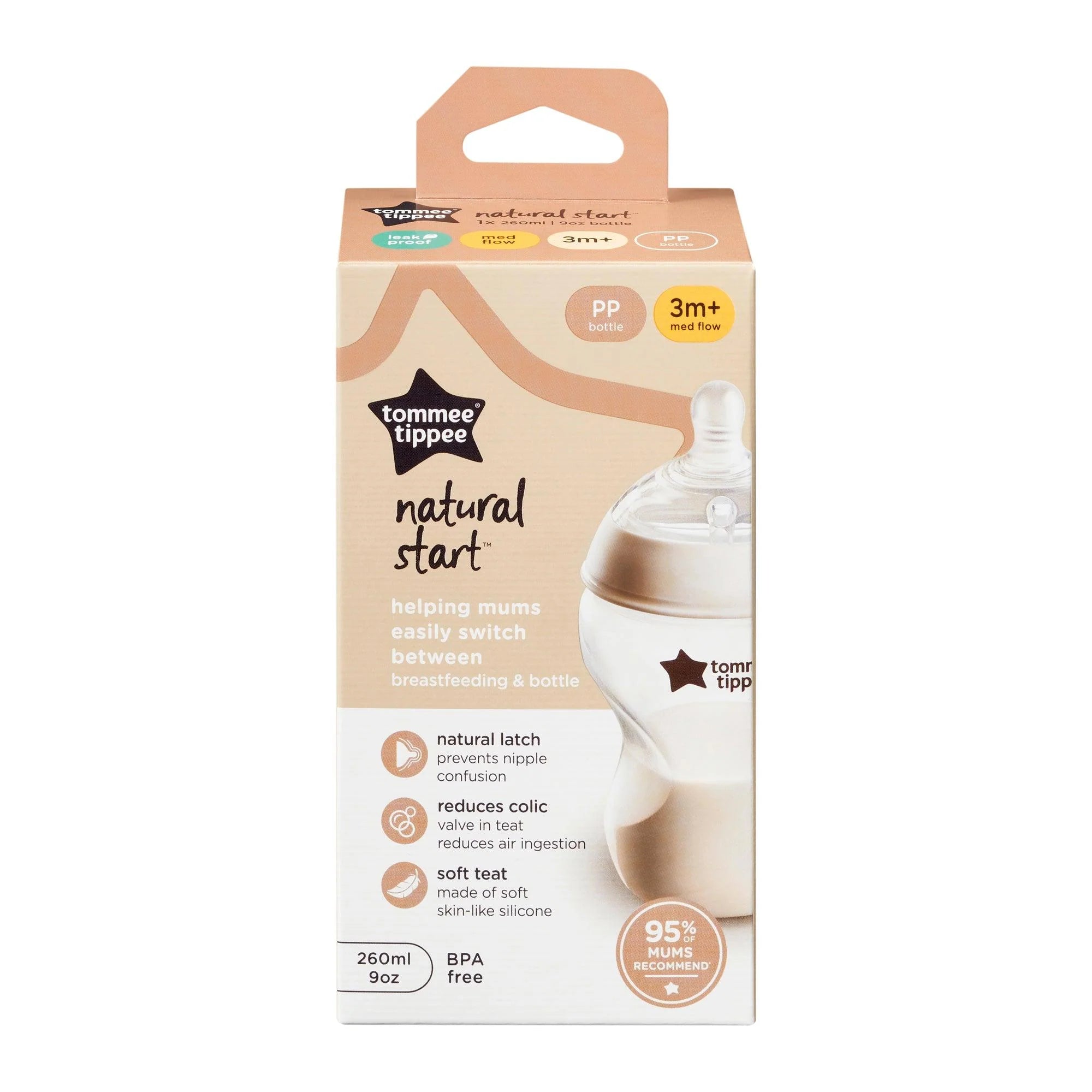 Tommee Tippee Natural Start PP Bottle with S Soft Teat 260ml – Kiddy Palace