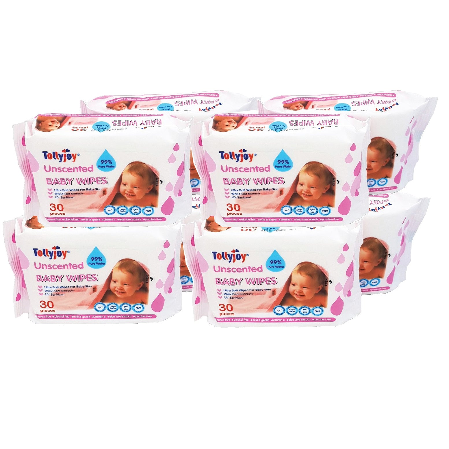 Tollyjoy Unscented Travel Wet Wipes 8 x 30s (Bundle Set) – Kiddy Palace