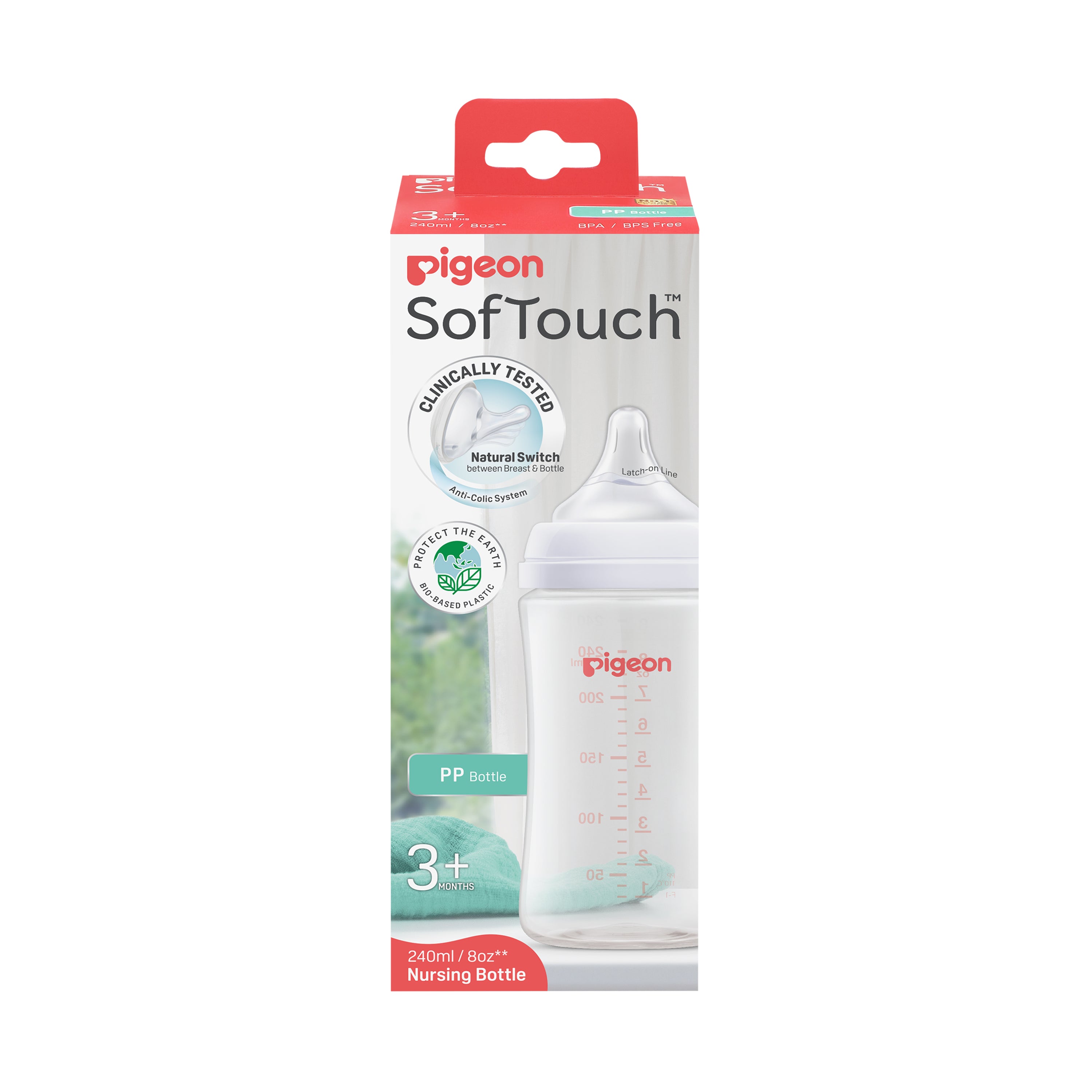 Pigeon SofTouch™ BPP Nursing Bottle PP 240ml Logo – Kiddy Palace