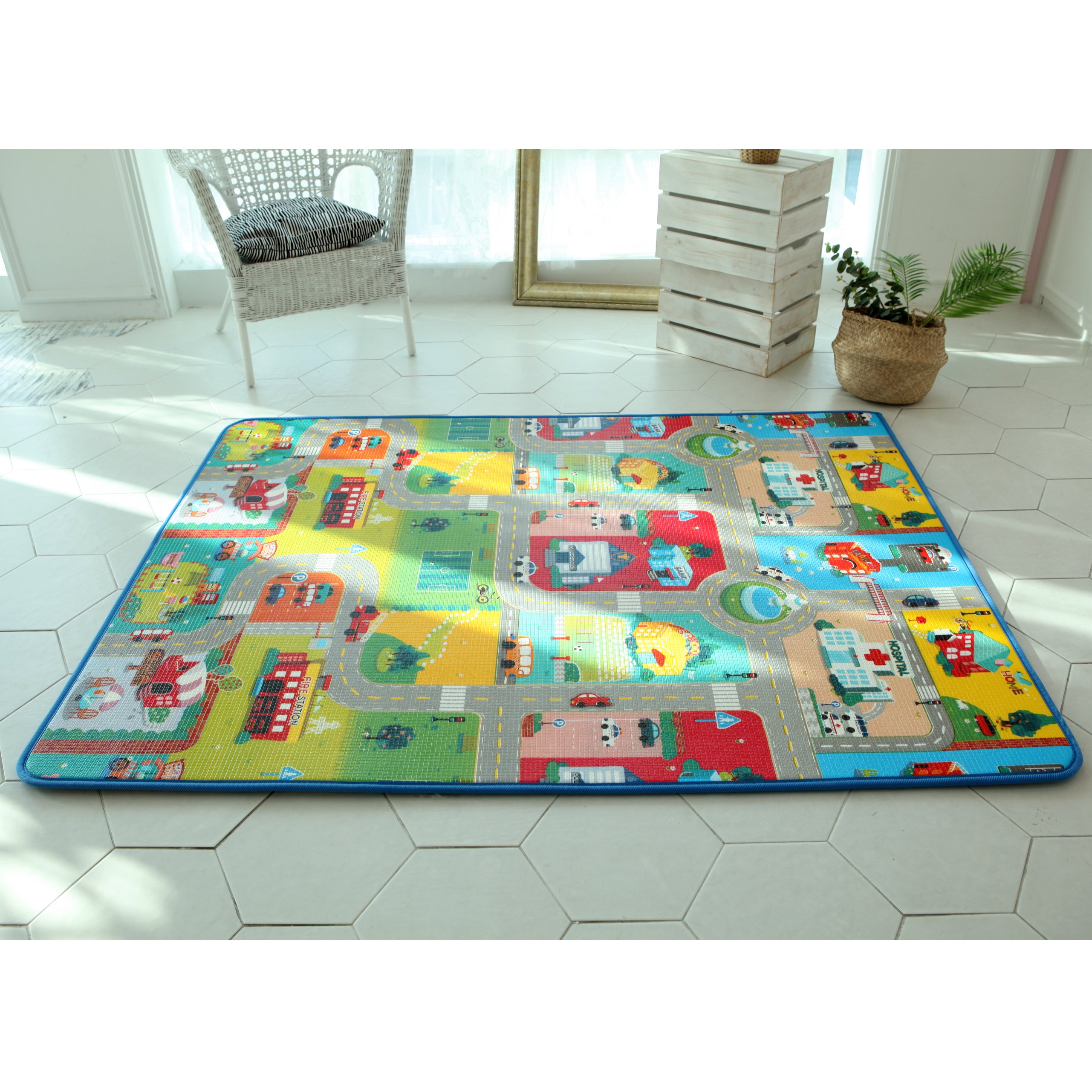 PE Dual Side Play Mat (City Tour) – Kiddy Palace